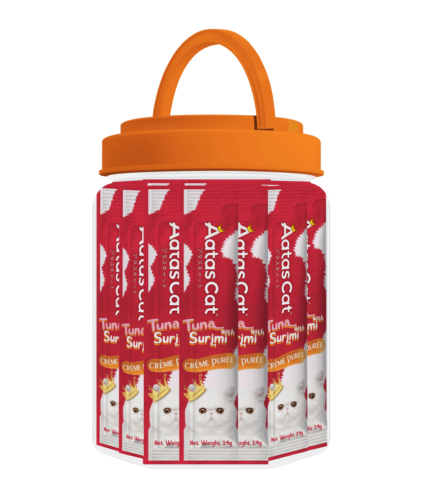 Aatas Cat Crème Purée Tuna with Surimi Crème Purée Cat Treats 14g (50 ...