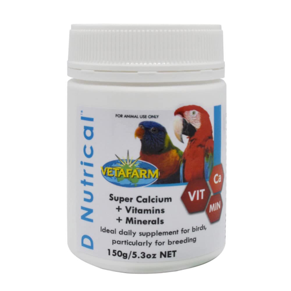 Vetafarm D Nutrical Powder for Birds - Triple Calcium for Breeding 150g ...