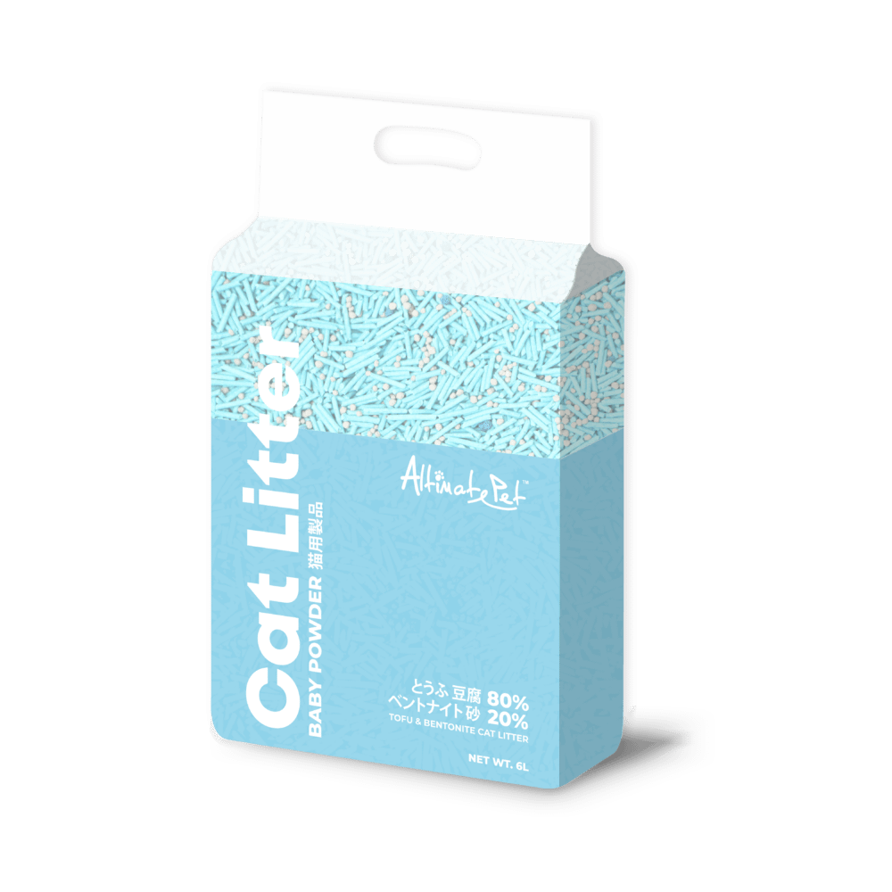 Altimate Pet Tofu & Bentonite Clumping Cat Litter - Baby Powder (6L ...