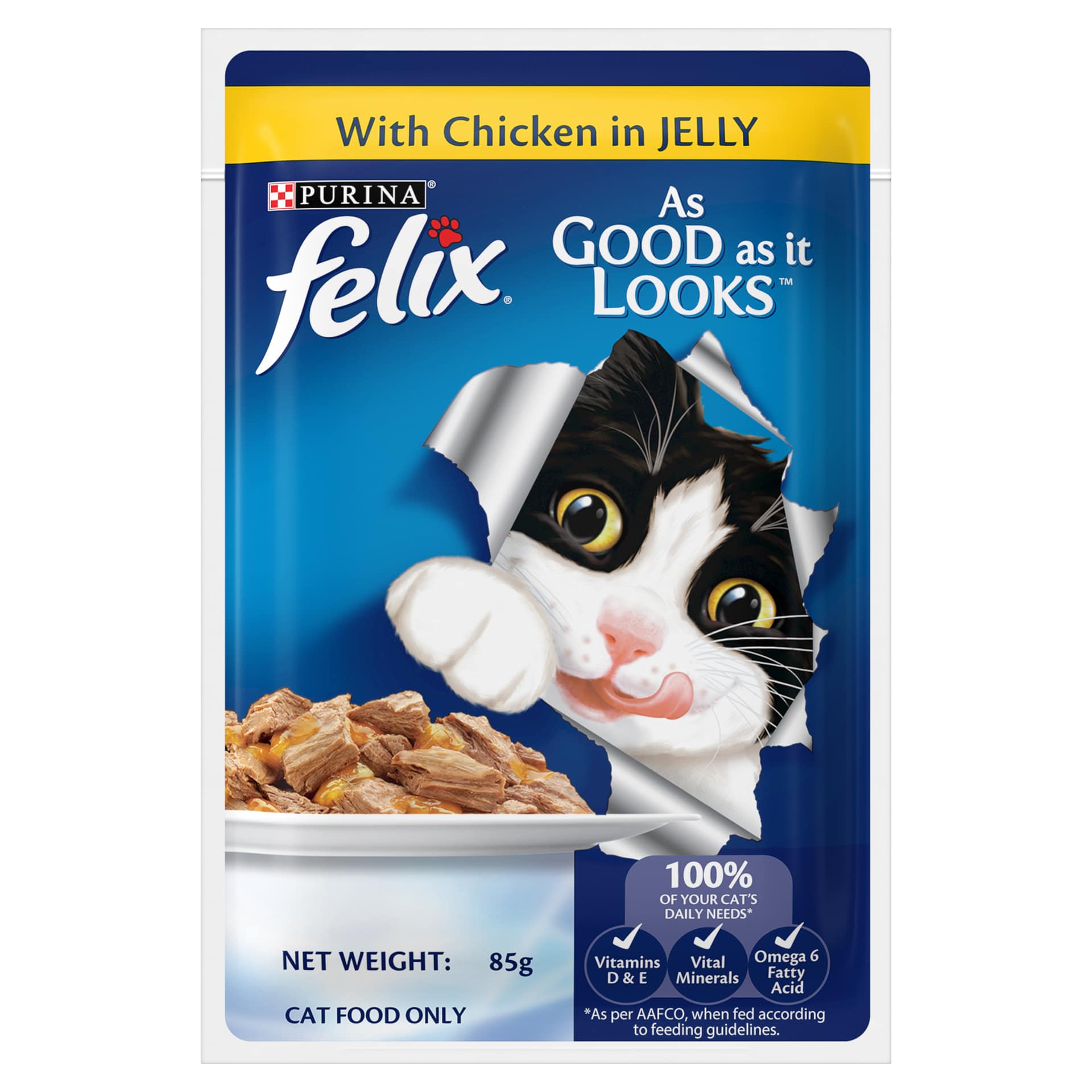 Purina FELIX Adult Chicken in Jelly Wet Cat Food 85g | PetMall Singapore