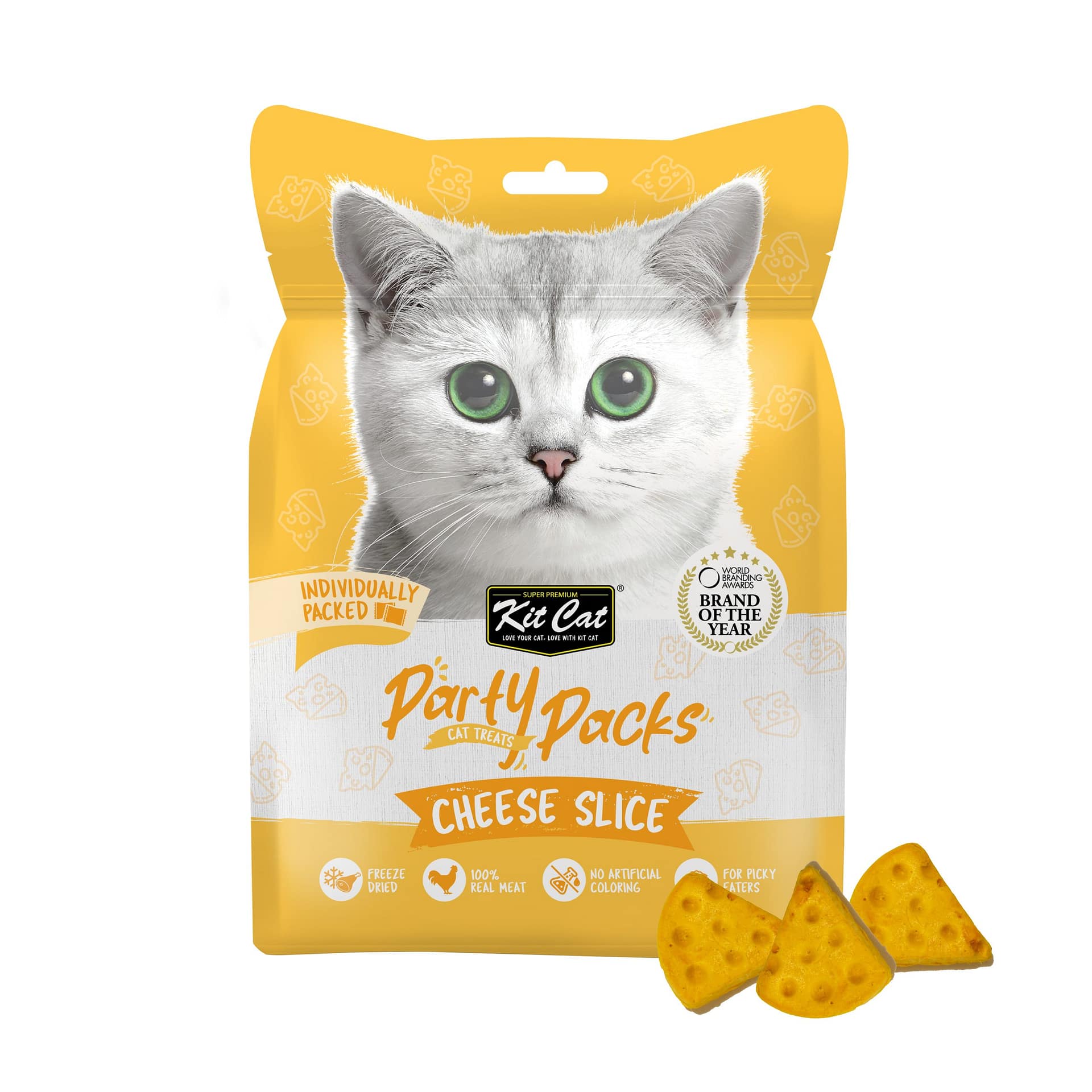 Kit Cat Party Packs Freeze Dried Treats for Cats - Cheese Slices (30g ...