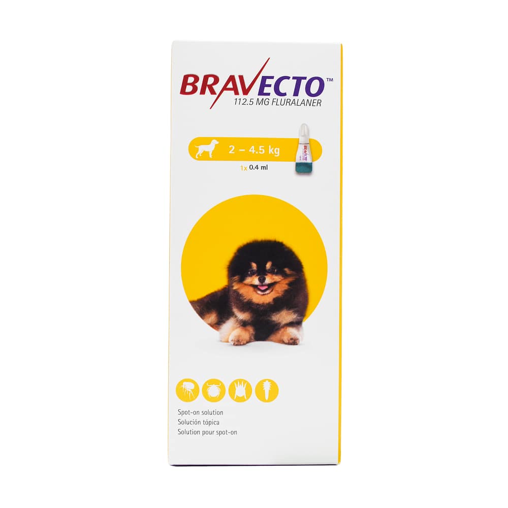 Bravecto Spot On Very Small Size Dog (112.5mg) 2kg to 4.5kg | PetMall ...