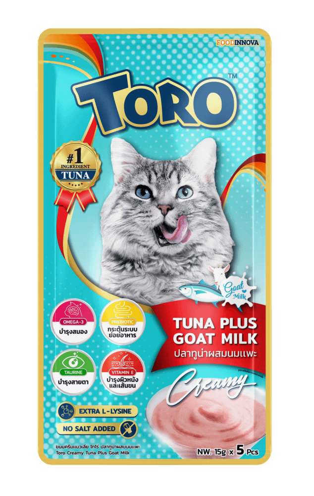 Toro Lickable Cat Treat Tuna Plus Goat Milk 15g x 5pcs | PetMall Singapore