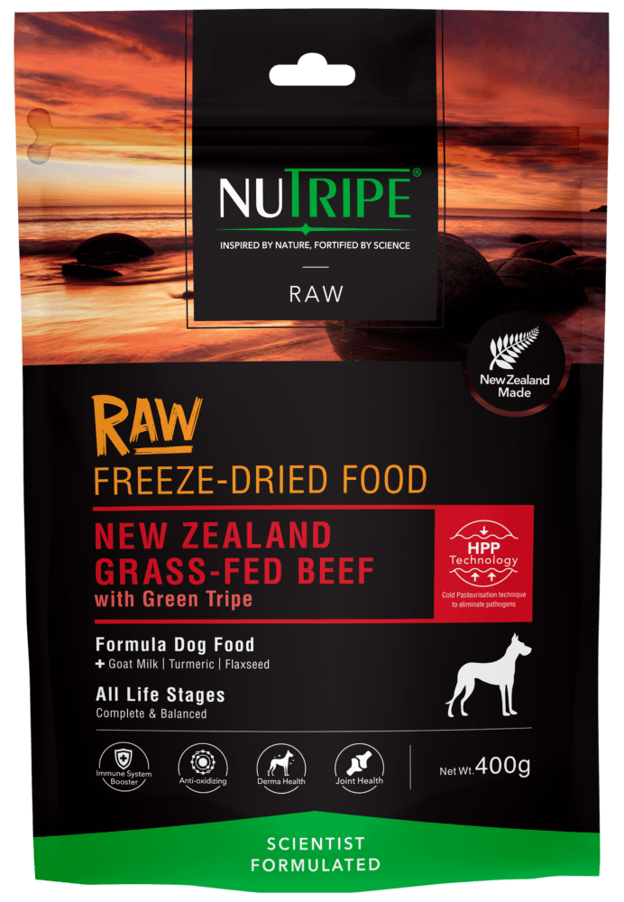 Nutripe Raw Freeze Dried NZ Grass-fed Beef with Beef Green Tripe Dog ...
