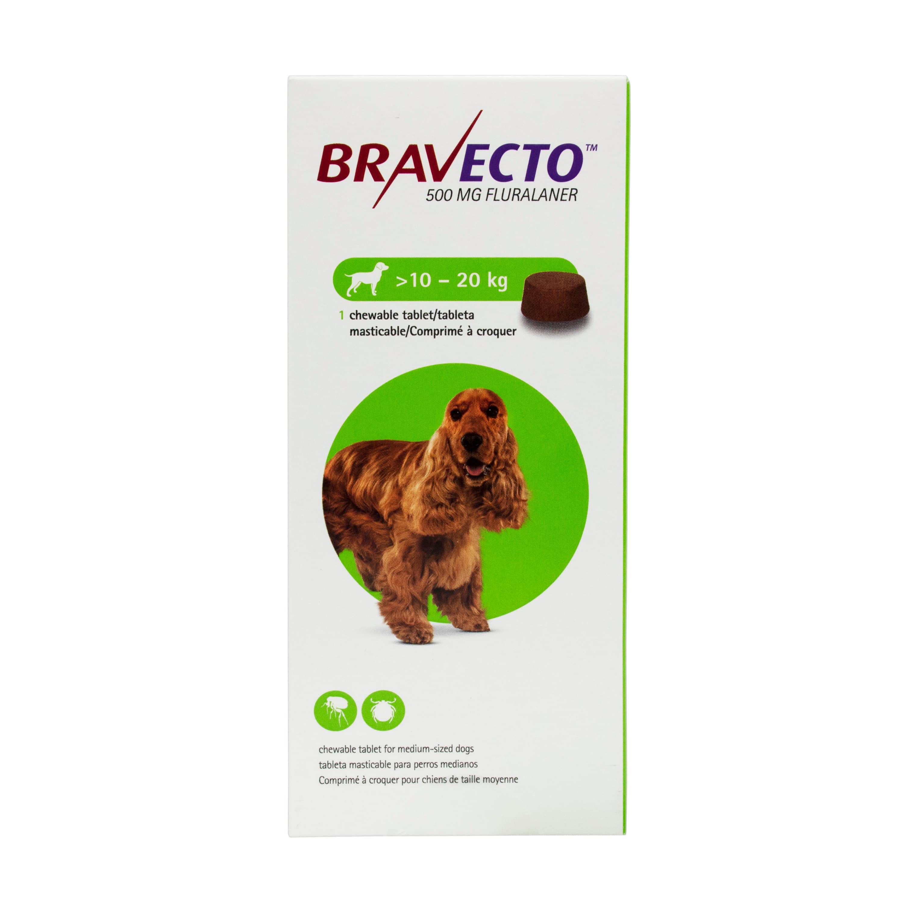 Bravecto Tablet On Medium Dog (500mg) 10kg to 20kg | PetMall Singapore
