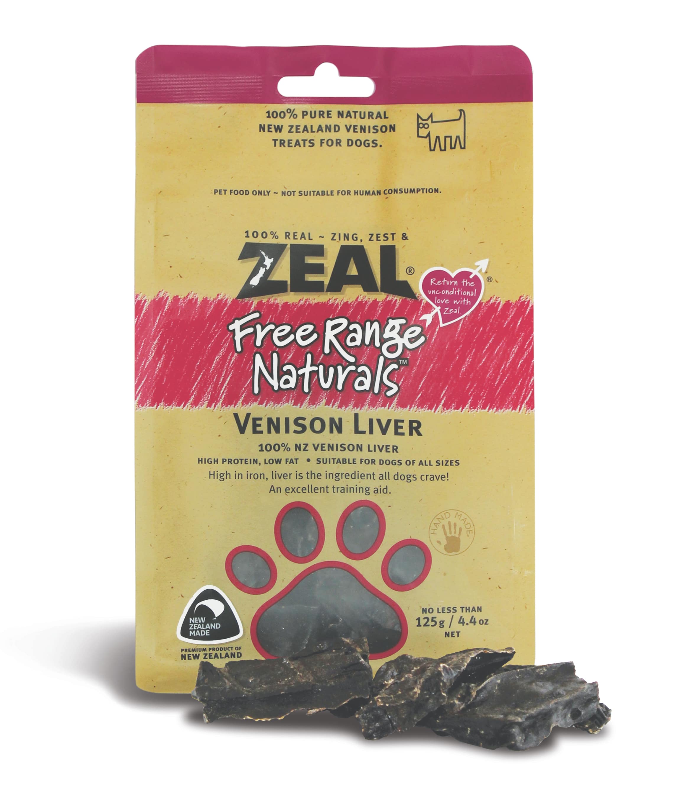 Zeal Free Range Naturals Venison Liver for Dog 125g | PetMall Singapore