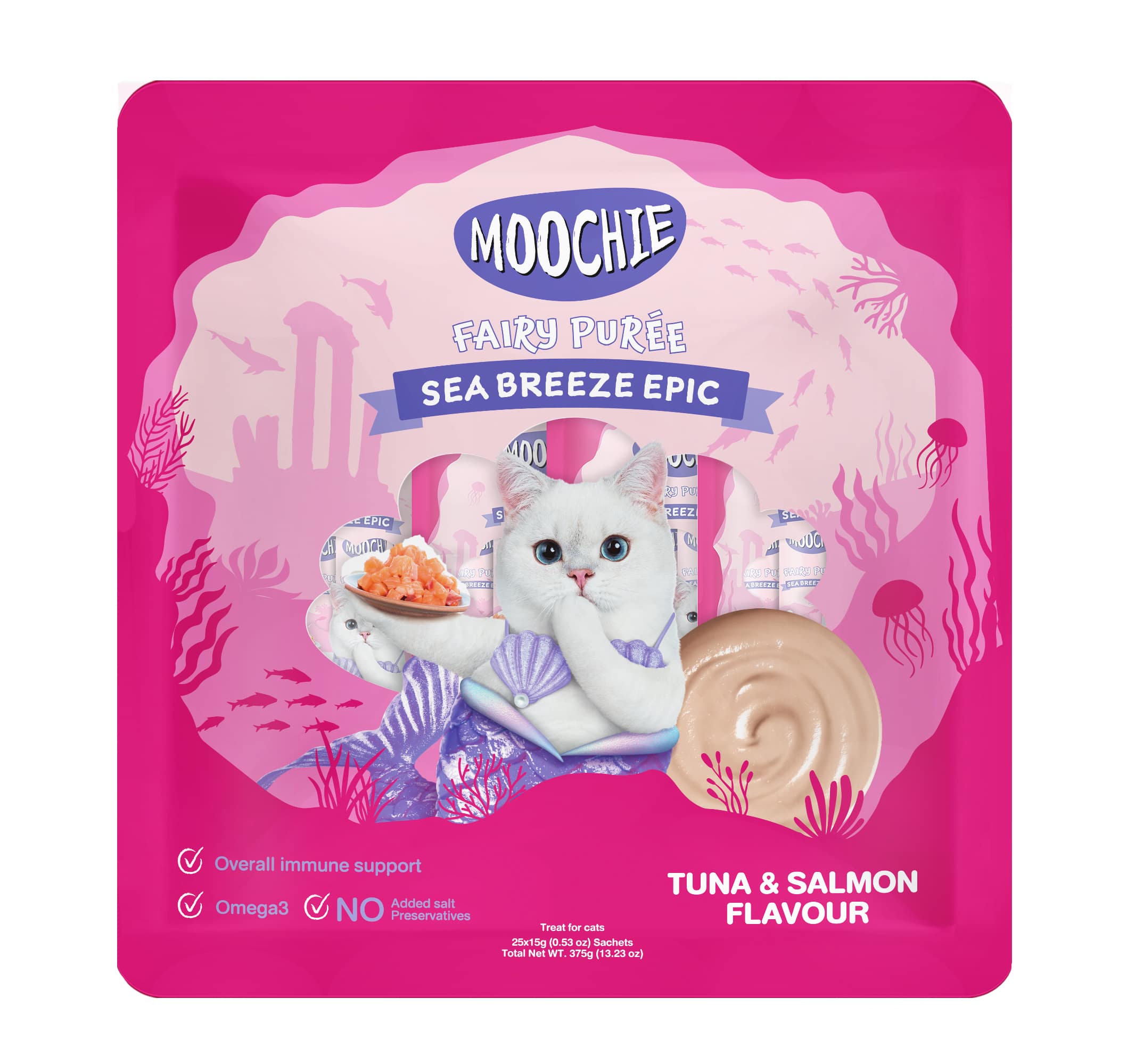 Moochie Tuna & Salmon Fairy Purée Cat Treats (2 Sizes) | PetMall Singapore