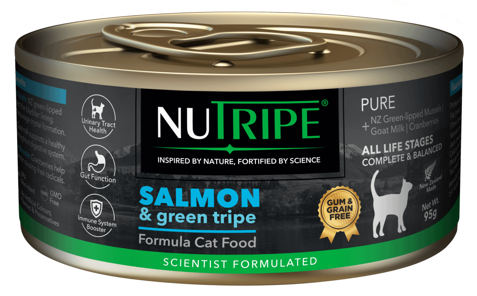 Nutripe Pure Salmon & Green Tripe Wet Cat Food (Gum-Free) 95g | PetMall ...