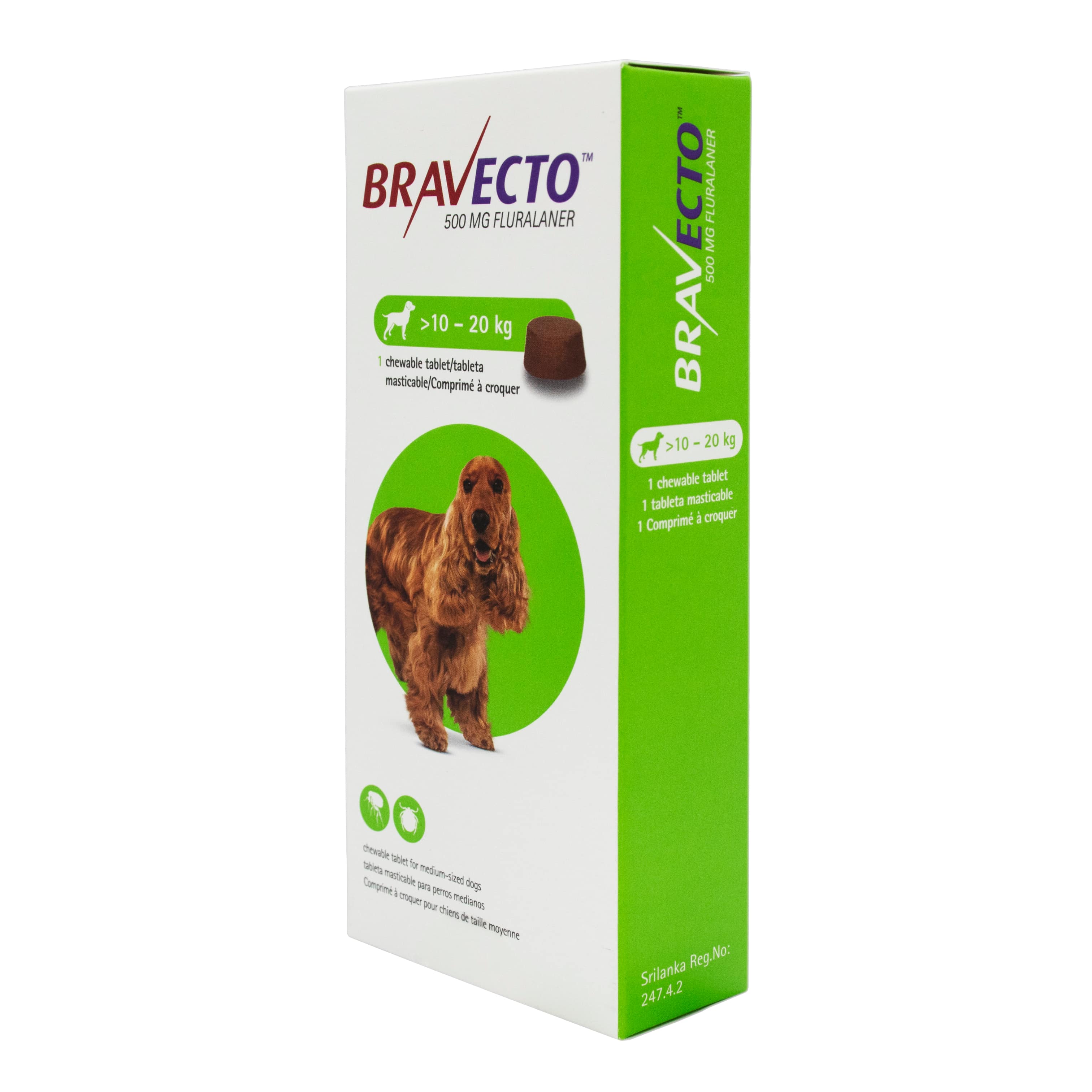 Bravecto Tablet On Medium Dog (500mg) 10kg to 20kg | PetMall Singapore