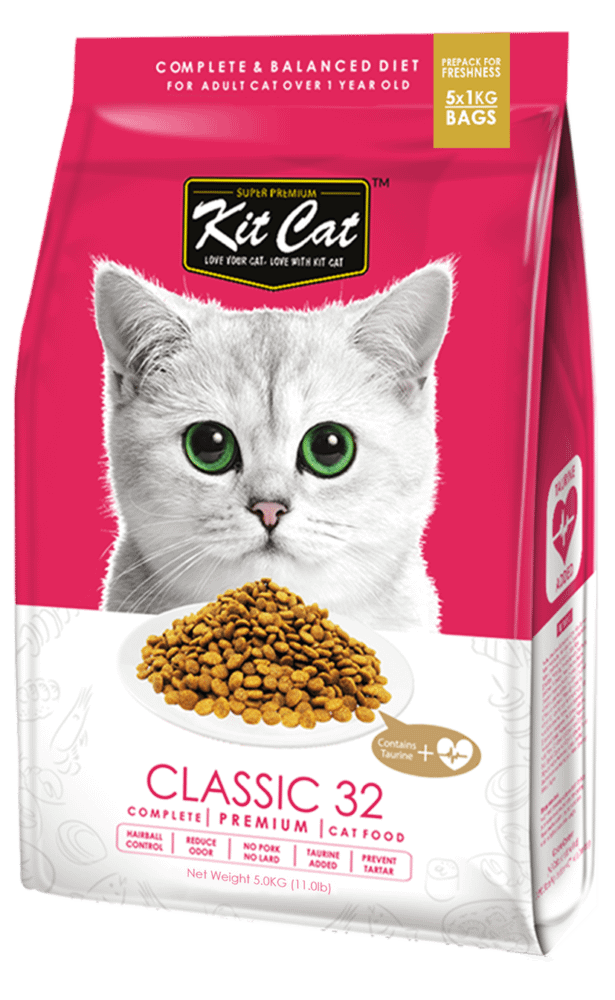 Kit Cat Premium Cat Food Classic 32 (3 Sizes) | PetMall Singapore