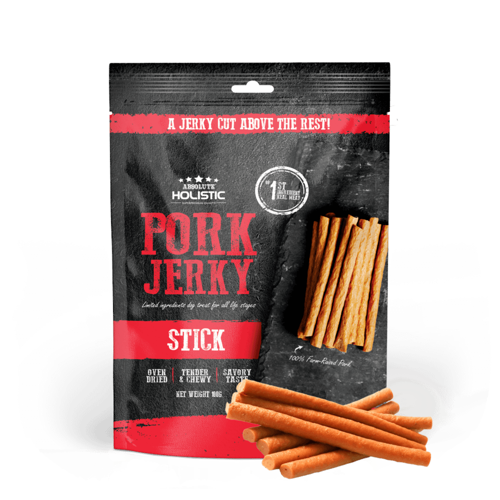 Absolute Holistic Jerky Limited Ingredient Dog Treat - Pork Stick (100g ...