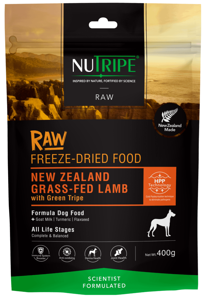 Nutripe Raw Freeze Dried NZ Grass-fed Lamb with Lamb Green Tripe Dog ...